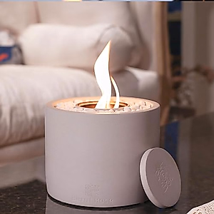 Tabletop Fire Pit - Indoor Concrete Fire Pit Bowl for a Cozy Ambiance - Large Portable Fire Bowl Luxury Indoor & Outdoor Table Top Fire Pit | Long Burning Ethanol Fire Pit for Indoor Fireplace