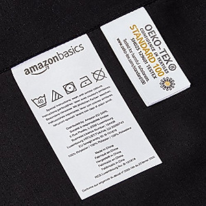 Amazon Basics Microfiber Duvet Cover 3 Piece Set, Black Aztec, Printed, 230 x 220cm/50 x 80cm x 2