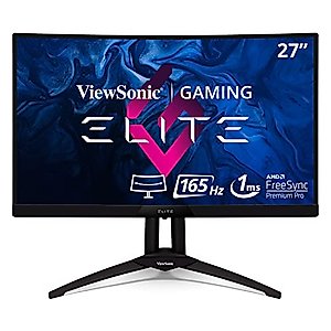 ViewSonic XG270QC 27 Inch Curved 1440p 1ms 165Hz Gaming Monitor with FreeSync Premium Pro, VESA Display HDR400 and Advanced Ergonomics for Esports