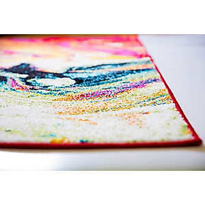 Home Dynamix Splash Avant Area Rug 3'3"x4'3, Abstract White/Pink/Yellow/Blue