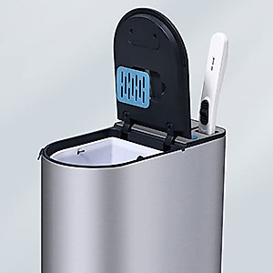 CZDYUF Stainless Steel Smart Trash Can Waterproof with Cover Toilet Brush Trash Bin Top Brand Luxury Business