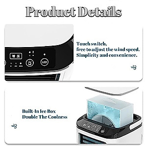 Small Air Conditioning Unit, 900ml Water Tank,with Ice Box,3 Wind Speeds Room Air Conditioners for Home 3 Wind Speeds,Cooling Mist,7 LED Lights Home Air Con for Room Office