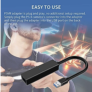 Camera Adapter for PS5 Game Console, VR Converter Cable PSVR VR Camera Adapter Cable for PS5 Game Console for PS4 Host Camera