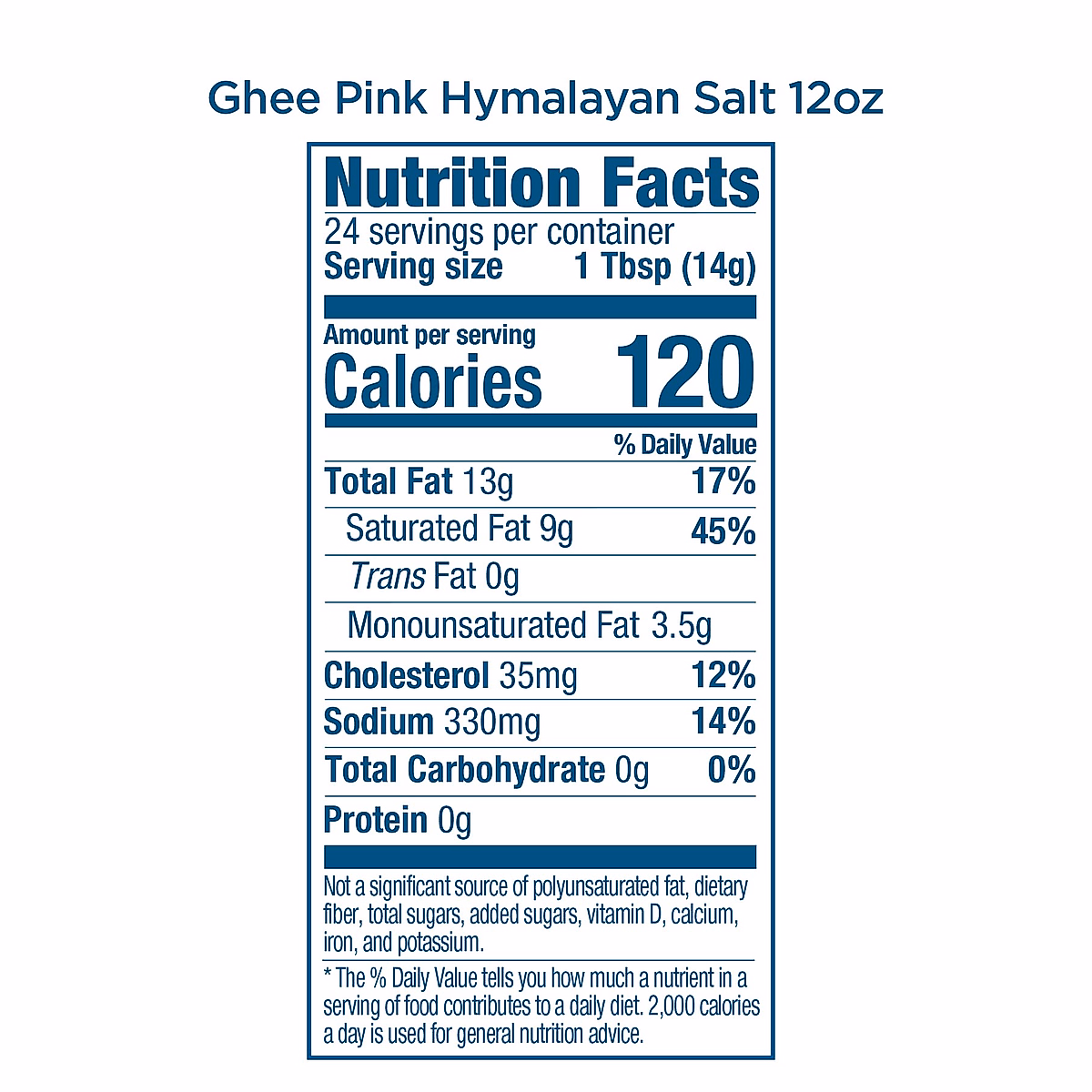 USDA Certified Organic Grass Fed Ghee with Himalayan Salt, 12oz, Carrington Farms