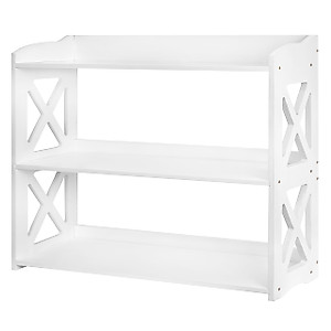 YCICI Cici Bookcase by Natural Wood, 3 Tier Bookshelf, Small Book Shelves Freestanding Display Storage Shelves. Open Bookshelf for Bedroom, Living Room and Office (White, 3 Tier)