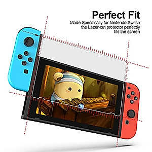 [3 Pack] daydayup Tempered Glass Screen Protector Compatible with Nintendo switch - Transparent HD Clear Anti-Scratch Screen Protector for Nintendo Switch
