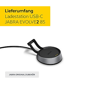 Jabra 14207-66 Evolve2 85 Desk Stand – USB-C Headset Charging Stand – Black