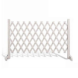 LIXIONG Garden Fence Decor Expanding Fence Animal Barrier Wooden Plant Palisades Privacy Screen for Patio Flower Planting，5 Size (Color : White, Size : 80x35cm)