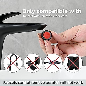 Tecmolog Brass Faucet Diverter Valve with Aerator and M22 to M24 Male Threaded Adapter, Black Faucet Splitter 3 Way Sink Diverter for Faucet, SBA021CB