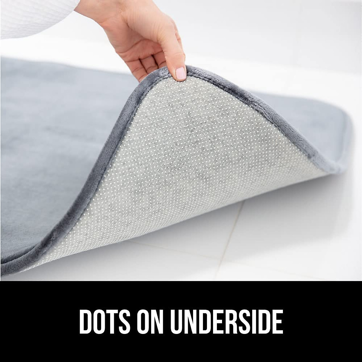 Gorilla Grip Thick Memory Foam Bath Rugs, Soft Absorbent Velvet Bathroom Mats, Durable Dots on Underside, Machine Washable Bathmat, Carpet Rug Room Decor for Shower Floor, 36x24 Mat, Graphite