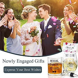 Engagement Gift for Couples 2024, This is My Wedding Planning Wine & Whiskey Glass Set, Newly Engaged Gifts for Couples, Wedding Gifts for Newlyweds Fiance Fiancee,Bridal Shower Gifts for Her