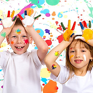 144 Pieces Artist Party Paint Splash Tattoos Artist Paint Temporary Tattoos for Art Paint Party Favors Creative Birthday Party Decoration Supplies Apparel Accessories