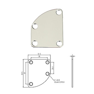Metallor Electric Guitar Neck Plate Curved Cutaway Semi Round Neck Joint Back Mounting Plate 4 Holes with Screws Compatible with Stratocaster Telecaster Style Guitar Bass Parts Replacement