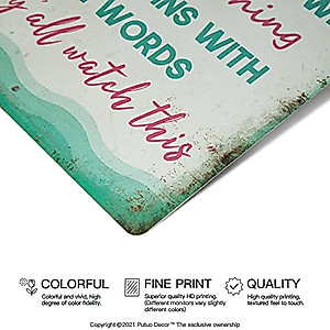 Putuo Decor Pool Rules Sign, Indoor/Outdoor Swimming Pool Decorations, 12x8 Inches Aluminum Metal Sign