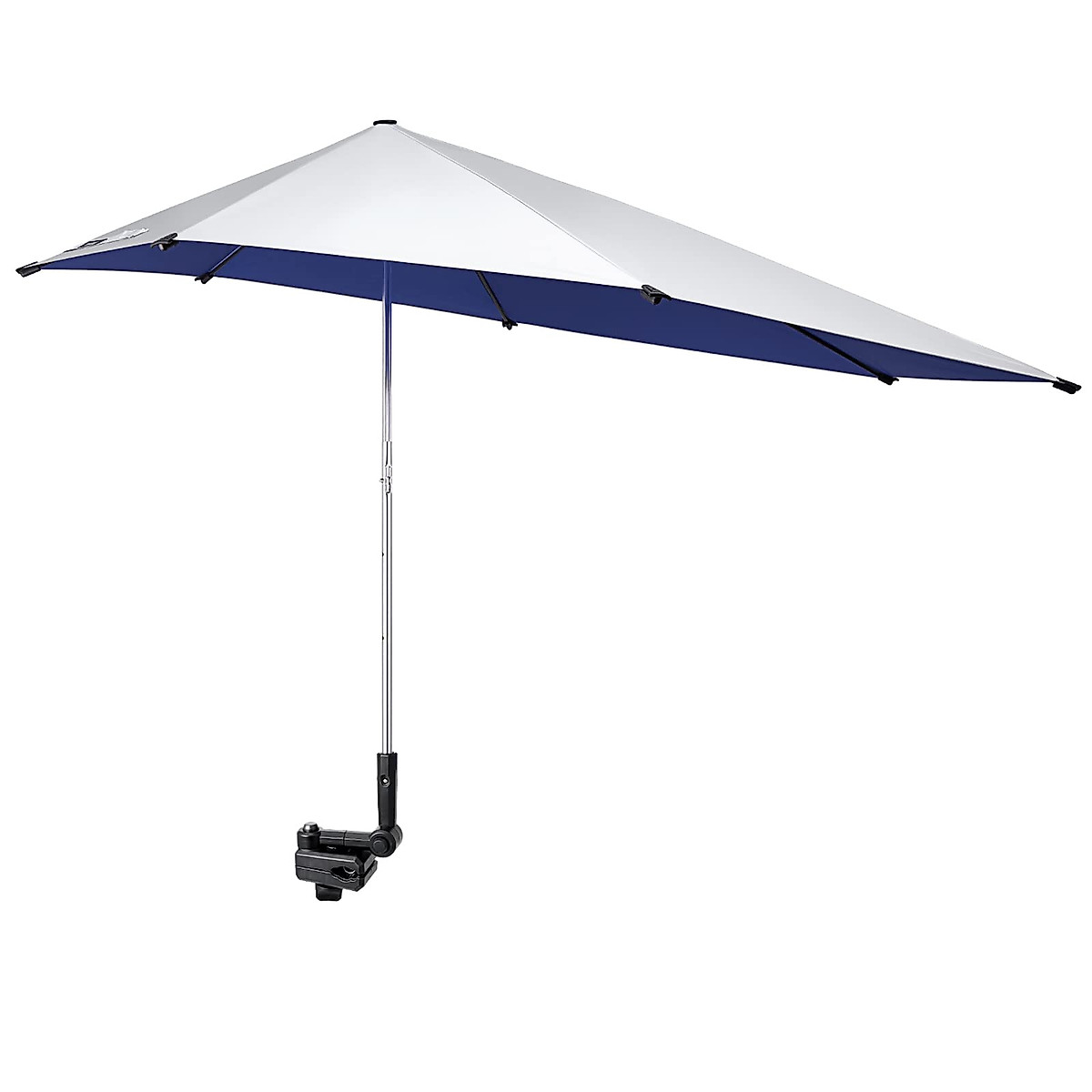 G4Free UPF 50+ Height Adjustable Chair Umbrella with Universal Clamp for Beach Chair, Golf Cart, Wheelchair, Stroller, Bleacher, Patio (Blue)