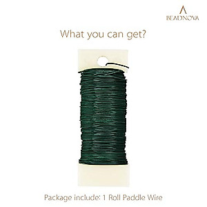 BEADNOVA Floral Wire 38 Yards Paddle Wire 22 Gauge Florist Wire Wreath Wire for Wreath Making Craft Floral Flower Arrangements Garland