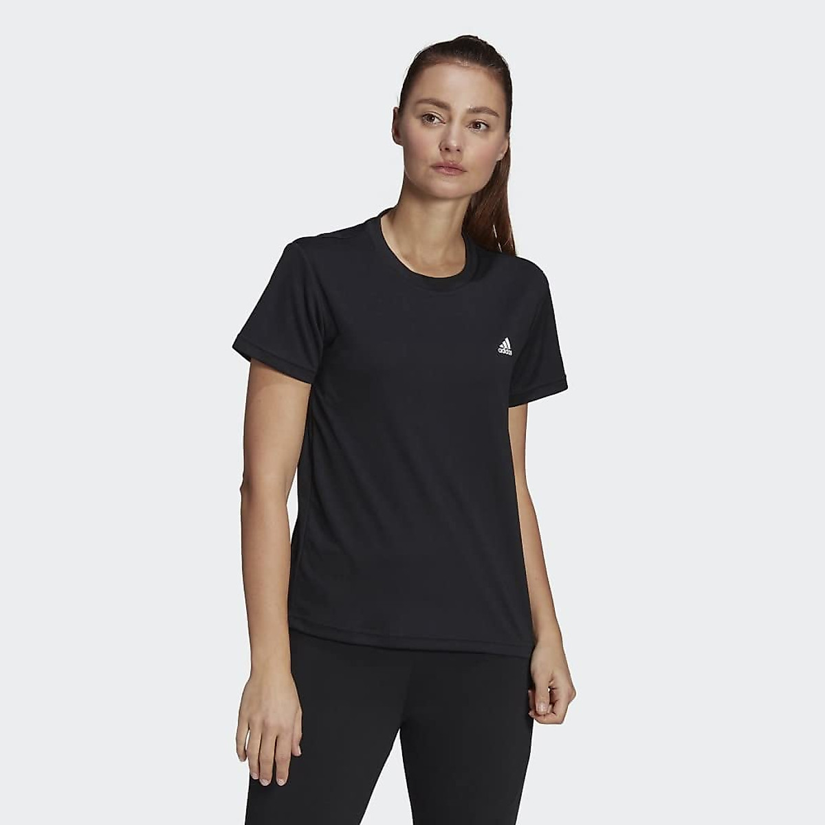 adidas womens Small Logo Tee Black/White 1X