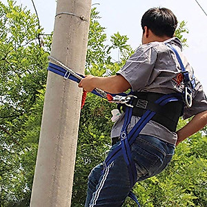 NTR Fall Protection Lanyard, Safety Lanyard Fall Protection,Safety Belt Adjustable,from 4-Feet to 6-Feet Outdoor Tree Climbing Belt Restraint Lanyards With Large Snap Hooks