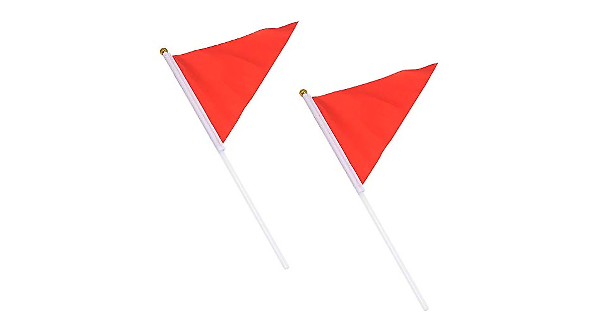MY MIRONEY Stick Flag 40-Pack Pennants Stick Flag Hand Held Small Red ...