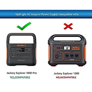 UpBright AC/DC Adapter Compatible with Jackery Explorer 1000 Pro 1000Pro JE-1000B Portable Power Station 1002Wh Solar Generator 43.2V 23.2Ah Li-ion Battery 12V-60V Charger PSU (Not fits Explorer 1000)