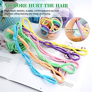 48PCS Seamless Hair Ties Macaron Rainbow Colorful High Elastic Ponytail Holders Hair Bands for Women Girls Teens Children Thick Hair Thin Hair Braided Accessories No Damage Stretchy Gift for Her