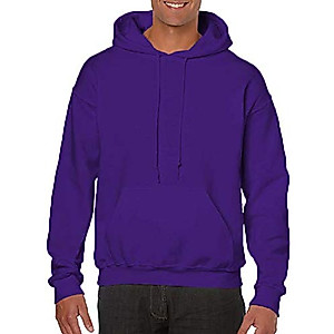 Gildan Men's Heavy Blend Fleece Hooded Sweatshirt G18500 (Small, Purple)