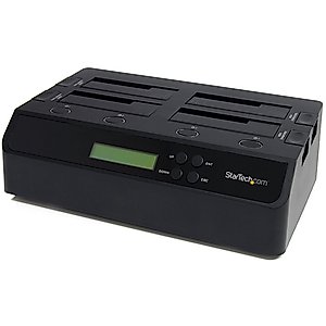 StarTech.com Dual Bay Hard Drive Duplicator and Eraser, External Standalone HDD/SSD Cloner / Copier, USB 3.0 to SATA Docking Station, Hard Disk Copier / Sanitizer / Wiper Tool (SATDOCK2REU3),Black