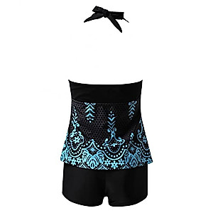JEGULV Womens Swimsuits Two Piece Flowy Tankini Bathing Suits for Women with Boyshorts Tummy Control Swimsuits Two Piece Swimwear Tank Top Girls Fashion