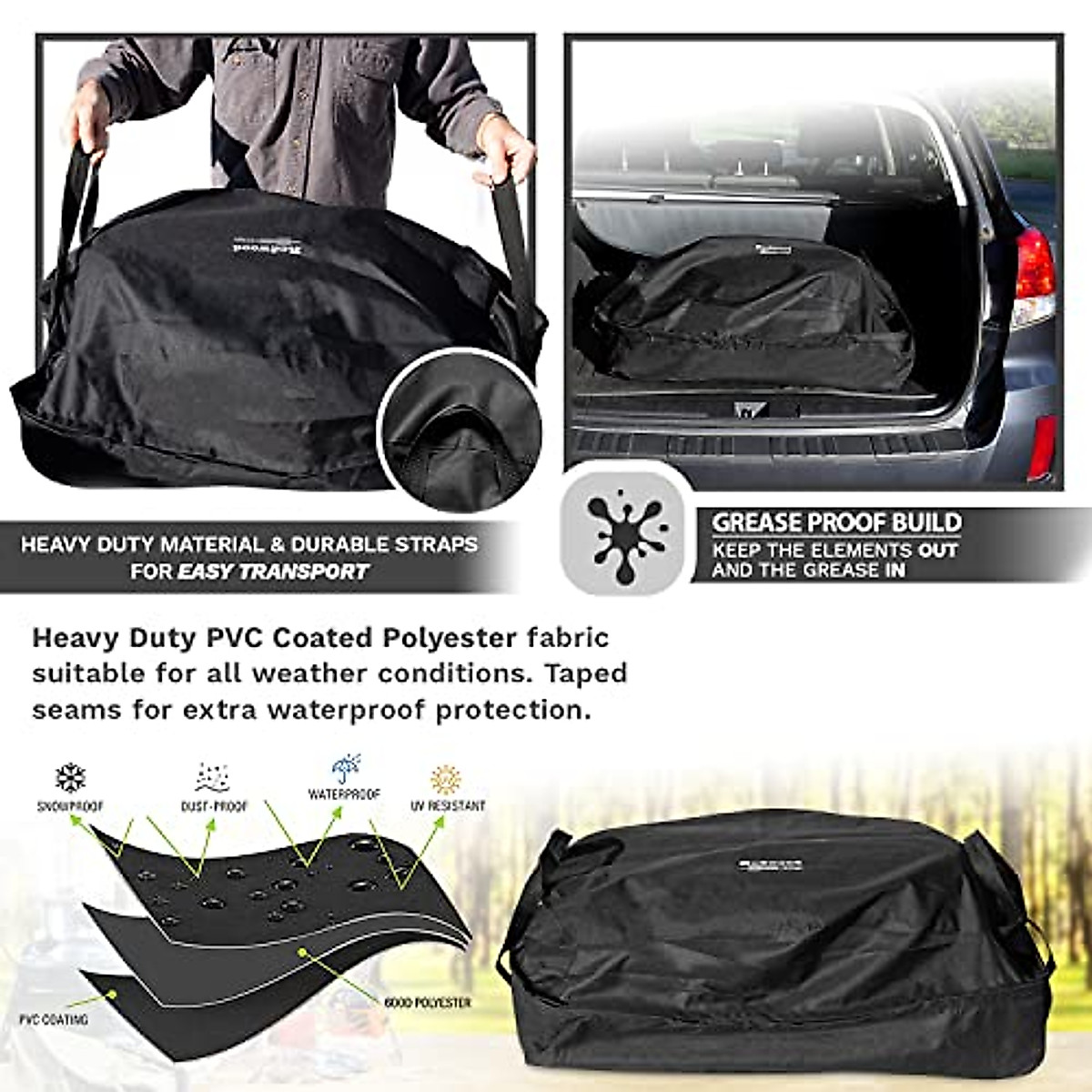 Carry Bag/Cover for Coleman Roadtrip LXX, LXE, 285 and More Portable Grills. Heavy Duty Waterproof Design for Camping, Roadtrips, Storage and Outdoor Use