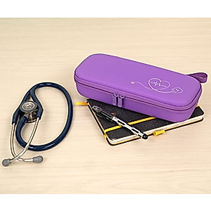ButterFox Premium Stethoscope Case with Divider and ID Slot for 3M Littmann Classic III, Cardiology IV Diagnostic and More Stethoscopes with Pocket for Nurse Accessories (Purple)