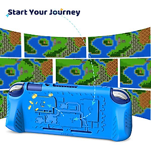 Fintie Case for Nintendo Switch Lite 2019 w/3 Game Card Slots - Soft Silicone [Shock Proof] [Anti-Slip] Protective Cover w/Ergonomic Grip Comfortable Grip Case for Switch Lite Console, Blue