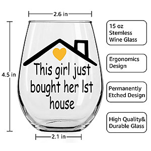 DYJYBMY This Girl Just Bought Her Lst House Wine Glass, New Homeowner Wine Glass, Homeowner Gift, Housewarming Gift, Funny New Home Owner Presents Ideas