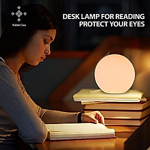 Rokinii Casa 7.8 Inch Ball Table Lamp with Glass Shade, Ball Light Bookshelf Lamp for Bedroom, Dorm, Office and Bedroom Bookshelf Reading Decoration, Without Bulb