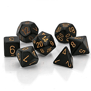 Chessex CHX25428 Dice-Opaque Black/Gold Set