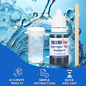 Level Up Way - Hydrogen Test Reagent – Hydrogen Water Tester for Measuring Molecular Hydrogen Concentration in Water – Blue Test Drops for Water Hydrogenator