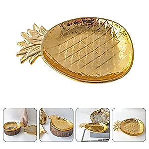 LIOOBO Pineapple Foods Plate Ceramic Snack Tray Foods Serving Dish Dessert Cake Plate Decorative Dried Fruit Platter for Summer Hawaiian Party Favors