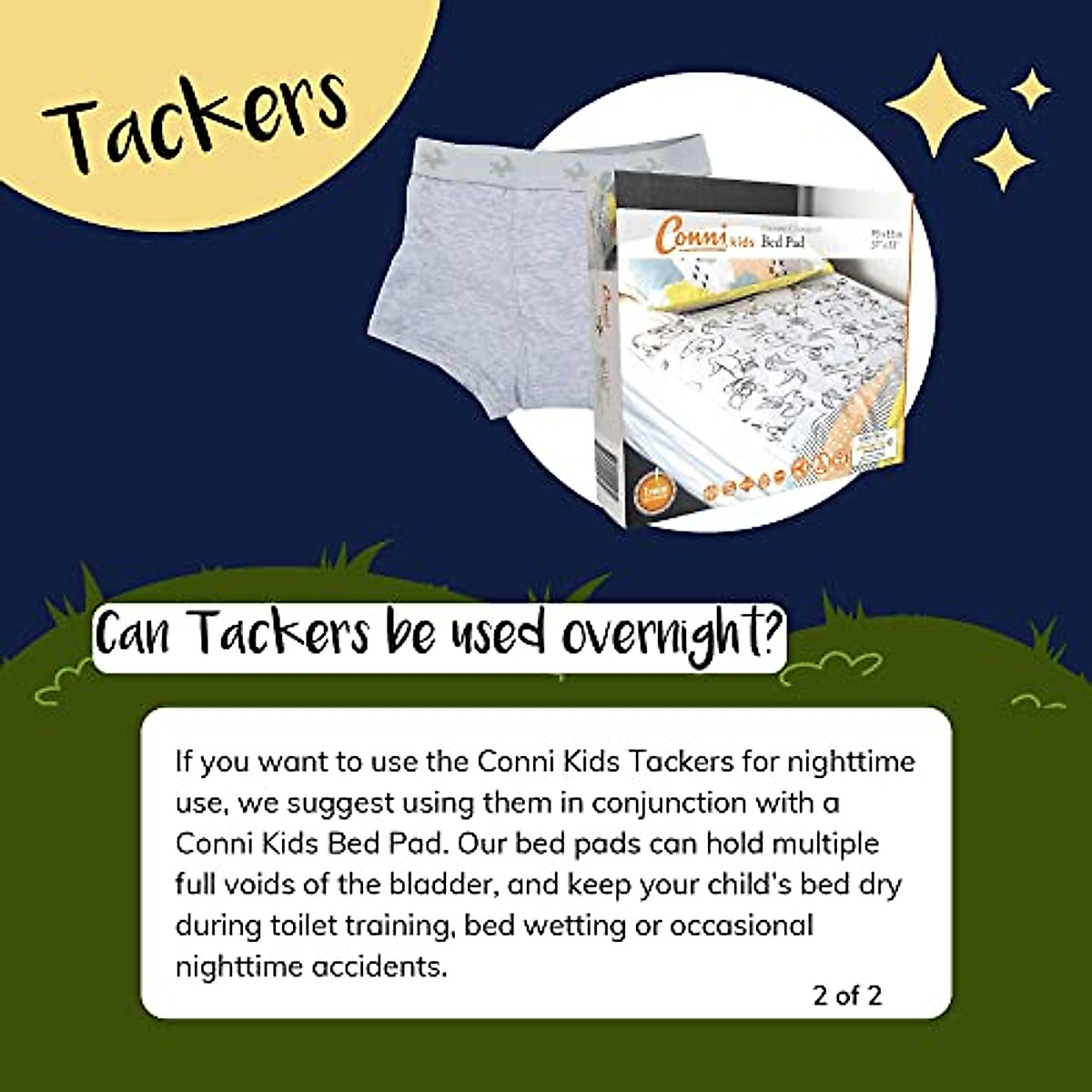 Conni Kids Training Boxer Pants | Soft Shorts Reusable Toddler Potty Training Underwear | Waterproof Easy Pull Up Youth Incontinence Navy Size 8-10