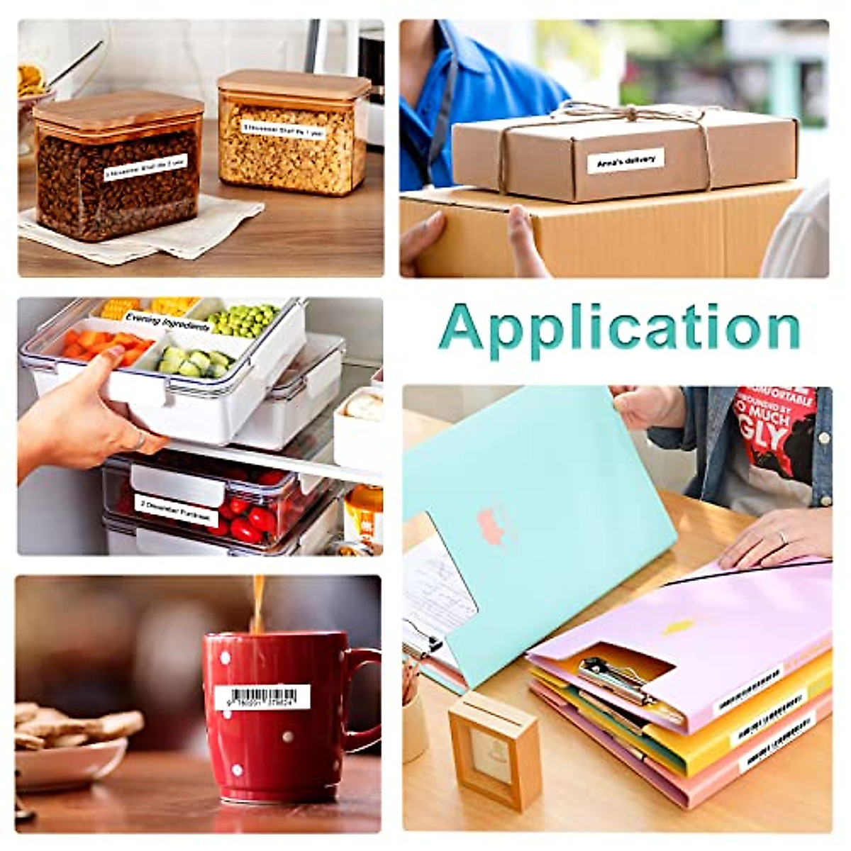 NineLeaf 2 Roll (300 Labels per Roll) Die-Cut File Folder Labels with Cartridge Compatible for Brother DK-1203 DK1203 17mm x 87mm (2/3" x 3-7/16") White Address Paper Label use in QL Label Printers