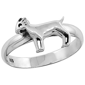 Sterling Silver Stackable Goat Ring 3/8 inch wide size 7.5