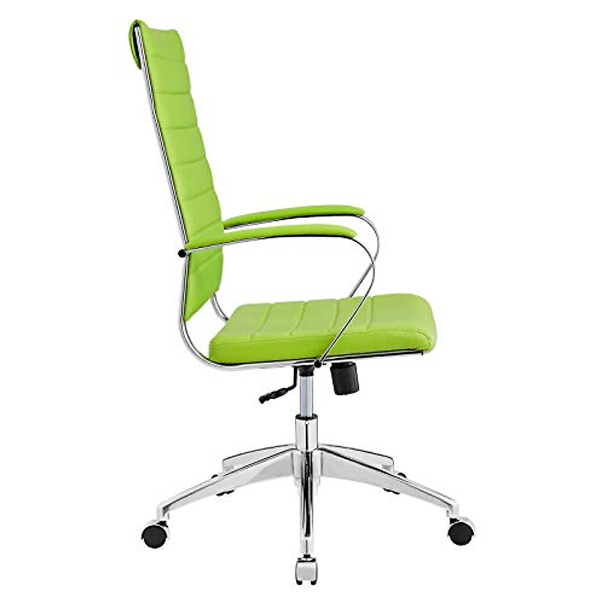 Modway Jive Ribbed High Back Tall Executive Swivel Office Chair With Arms In Bright Green