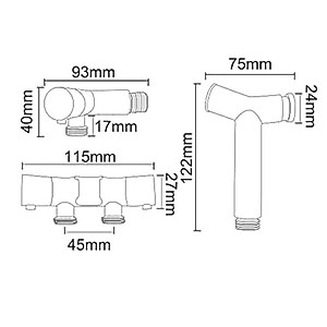 Handheld Bidet Sprayer for Toilet,Bidet Faucet Attachment with Cold Water,Brass Bidet Sprayer for Toilet for Feminine,Pets And Baby Diaper Wash,Black