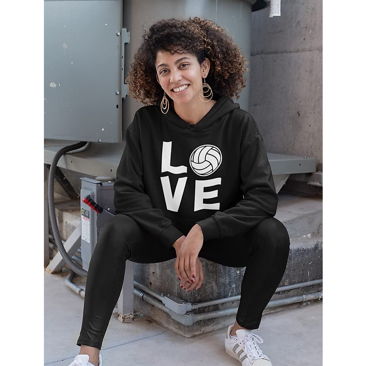 Love Volleyball Gifts for Fans Players Leggings Hoodies Sweatshirts for Women Black X-Large/Black X-Large