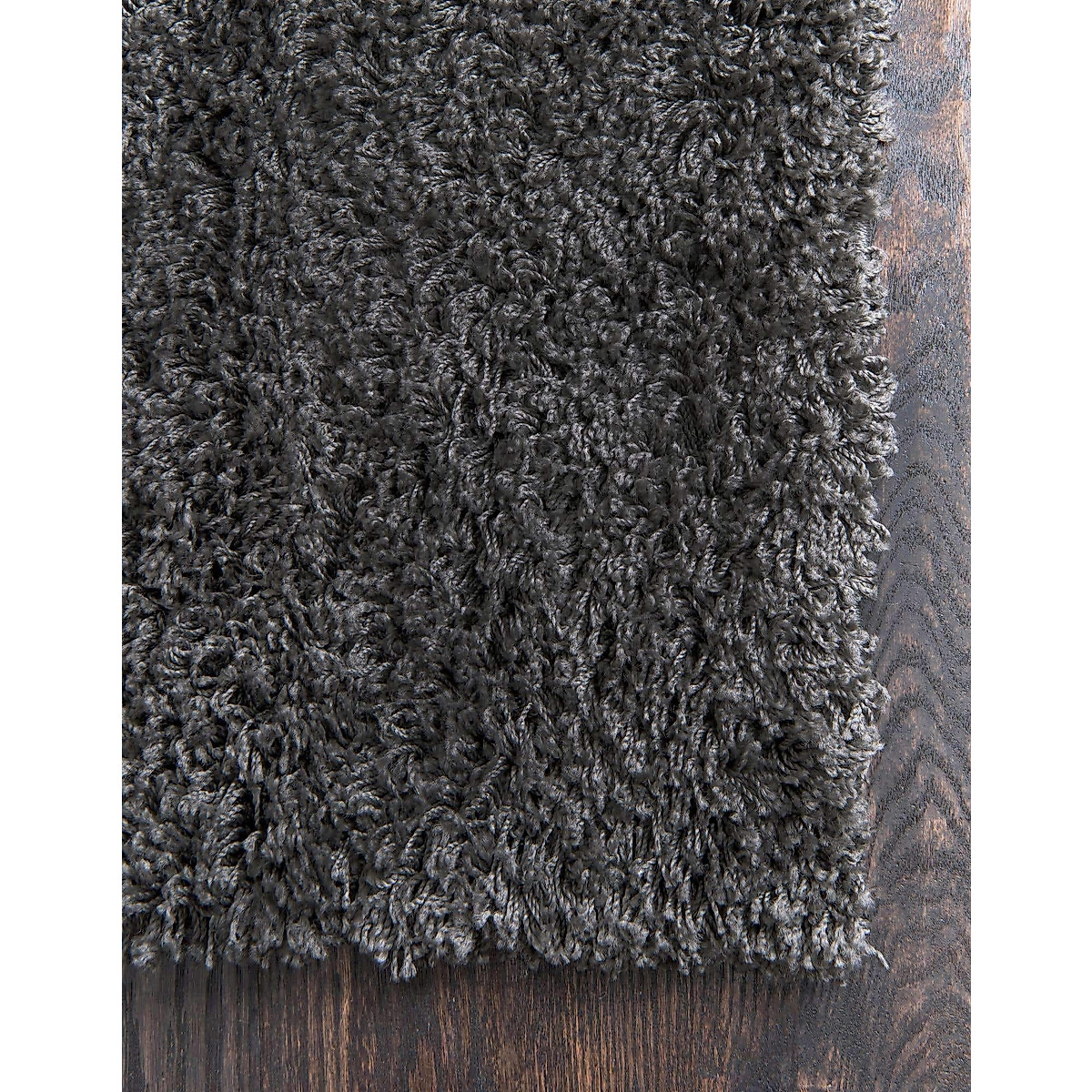 Unique Loom Solid Shag Collection Area Rug (10' x 13' 11" Rectangle, Graphite Gray)