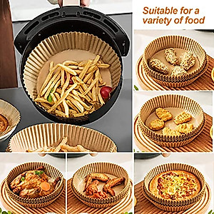 MOEASEii Air Fryer Disposable Paper Liner, 120 PCS Non-stick Airfryer Parchment Paper Liners for 4-8 Qt Air Fryer Accessories, Water-proof Oil-proof Baking Paper for Air Fryer, Oven