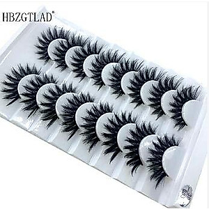 HBZGTLAD new 8 pairs of natural false eyelashes mink lashes long makeup 3d mink eyelashes extend eyelashes lashes mink(B03)
