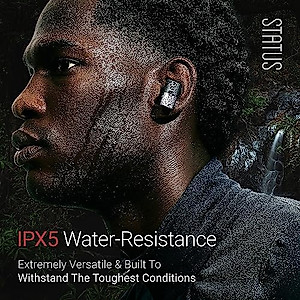 Status Between 3ANC Onyx True Active Noise Cancelling Wireless Earbuds - Black iPhone & Android ANC in Ear Buds, Charging Case, Built-in 6 Microphones, 8H Playtime, Bluetooth 5.2, IPX5 Waterproof