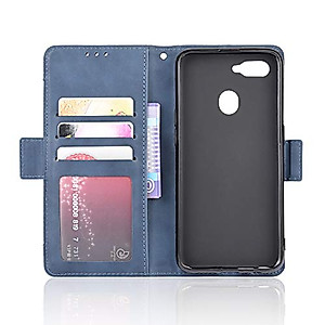 Snow Color COBYU020797 Case for Oppo A5S/A7 Leather Flip Case for Bumper Protective Magnetic Card Slot for Oppo A5S (AX5S) / A7 (AX7) - Blue