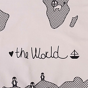 Baby World Map Crawling Blanket, Baby Round Carpet Playing Mat World Map Floor Kid Crawling Pad Rug Toddler Cushion Crawling Blanket for Kids