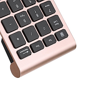 22 Keys Numeric Keypad, Number Pads BT Number Pad 22 Keys BT Number Pad for Laptop Pc Desktop Notebook (Rose Gold)
