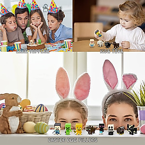 MOYEE Mini Figures, 36 Pack Action Figures Toys, Cute Game Series Characters Cake Toppers for Collection Birthday Party Supplies Easter Egg Fillers, Party Gift for Kids Boys Fans